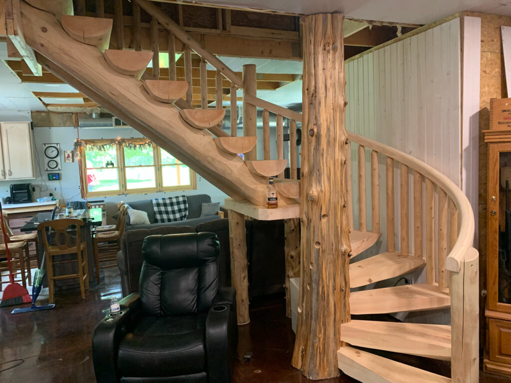 Log Stairways | Cedar Log Railings